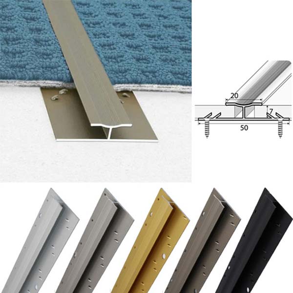 Buy Best Quality 20mm Wide Aluminum Twin Grip Carpet Profile 18um thick ...