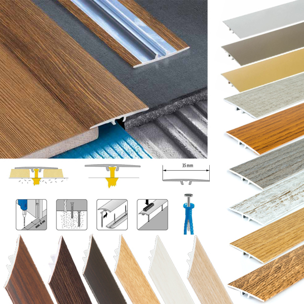 Shop High Quality 35mm Flat Aluminium Wood Effect Door Edging Bar Trim ...